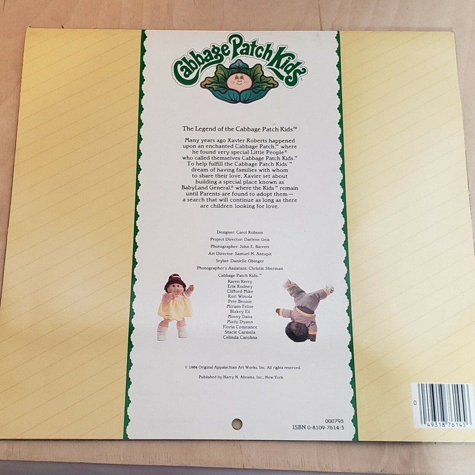 Vintage 1985 Cabbage Patch Kids Wall Calendar No Writing Crisp Pages | eBay