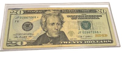 US Fancy Star Error Note Serial Twenty Dollar Replacement Duplicate Ink ...