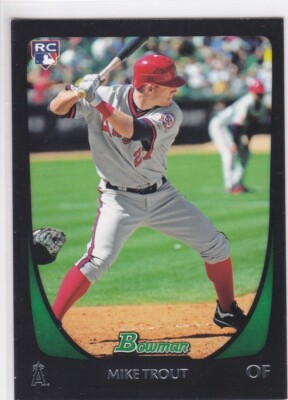 MIKE TROUT ROOKIE CARD 2011 Bowman #100 Baseball RC Los Angeles Angels ...