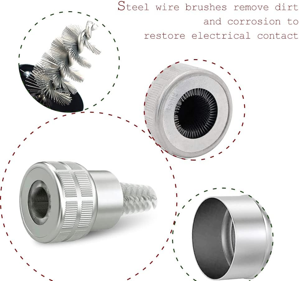 2 PCS Battery Terminal Cleaning Brush, 10 Pcs Battery Terminal Anti ...