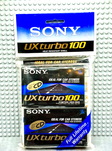 SONY UX TURBO TWINPAK 100 1990 TYPE II BLANK CASSETTE TAPE (2) (SEALED ...