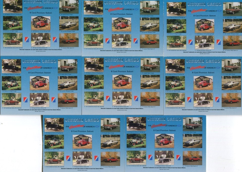 Chevy Set Chromium Chase Card Set 8 Cards Collect-a-Card 1992 | eBay