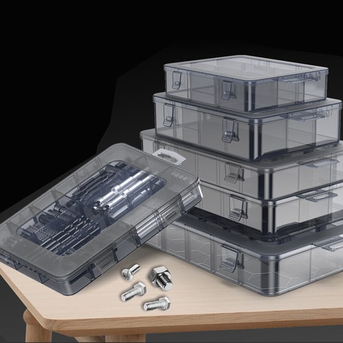 Plastic Transparent Multi-Cell Parts Box Component Electronic Parts ...
