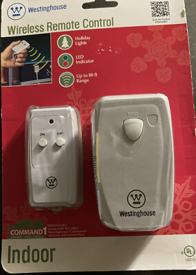 Westinghouse 1 Outlet Indoor Wireless Remote 80 ft Range W/ Keychain ...