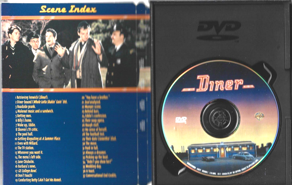 "Diner" (Warner Bros DVD 2002) wide screen drama, set in 1959 Boston ...