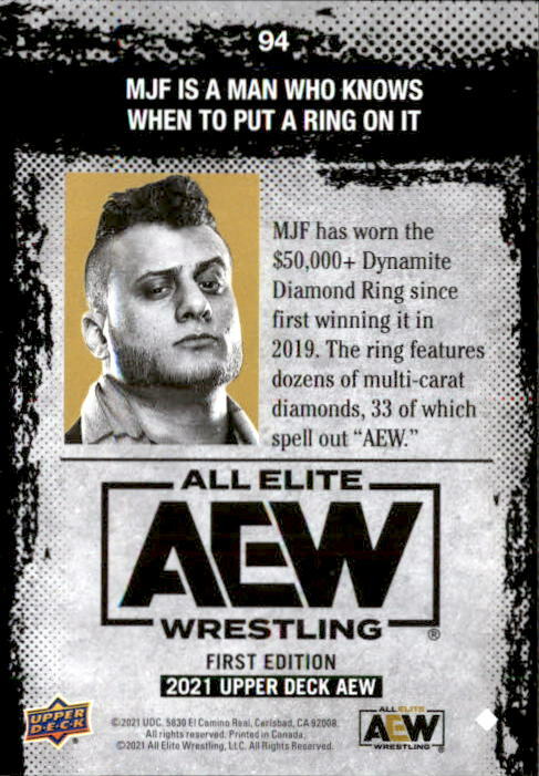 MJF 2021 Upper Deck AEW Magazine Card #94 | eBay