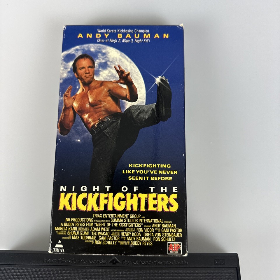 NIGHT OF THE KICKFIGHTERS VHS AIP MARTIAL ARTS ACTION ANDY BAUMAN 1991 ...