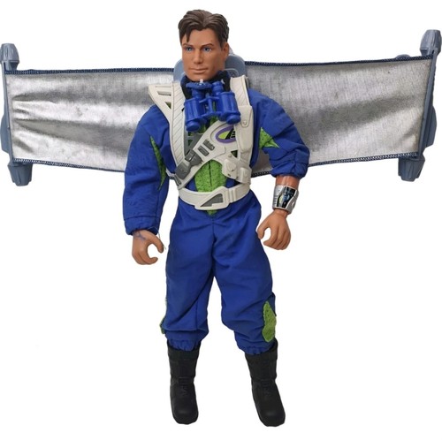 max steel 1999 sky strike mattel 12" vintage action figure backpack ...