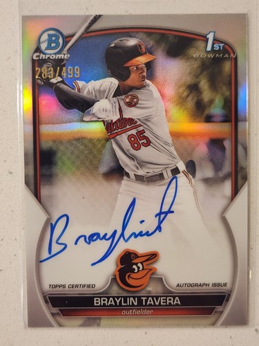 2023 Bowman Chrome Prospect Auto Refractor /499 Braylin Tavera #CPA-BT ...