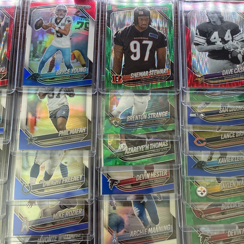 63 2025 Prizm NFL Parallel Only Card Lot Checker Red Flash RWB Top ...