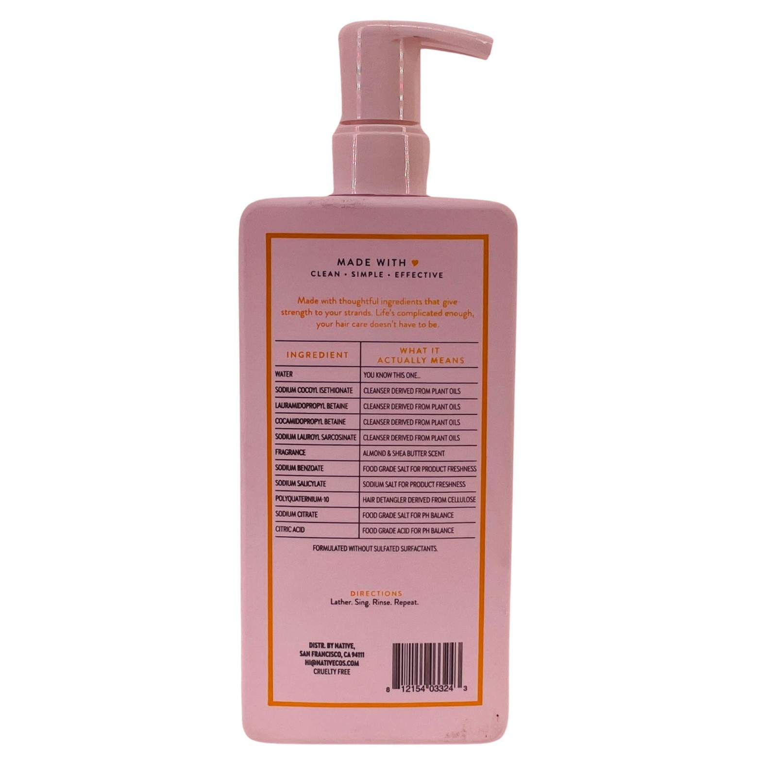 Native Almond & Shea Butter Strengthening Shampoo 16.5 fl oz 2 Pack New ...