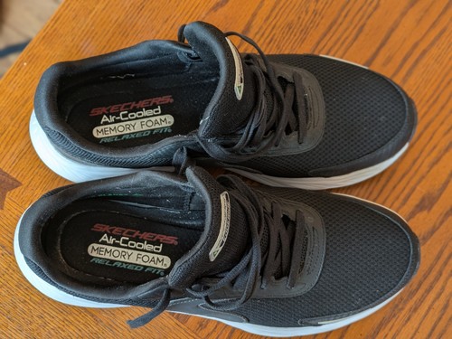 Sz 12 Skechers Edgeride Cader 232838 Mens Black Leather Lifestyle ...