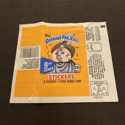 VINTAGE TOPPS GARBAGE PAIL KIDS STICKER WAX BOX PACK WRAPPER 9TH SERIES ...