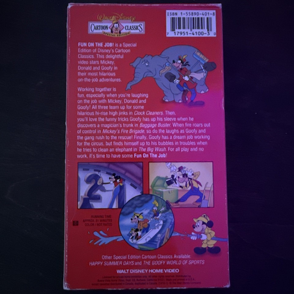 Walt Disney Cartoon Classics Special Edition - Fun on the Job (VHS ...