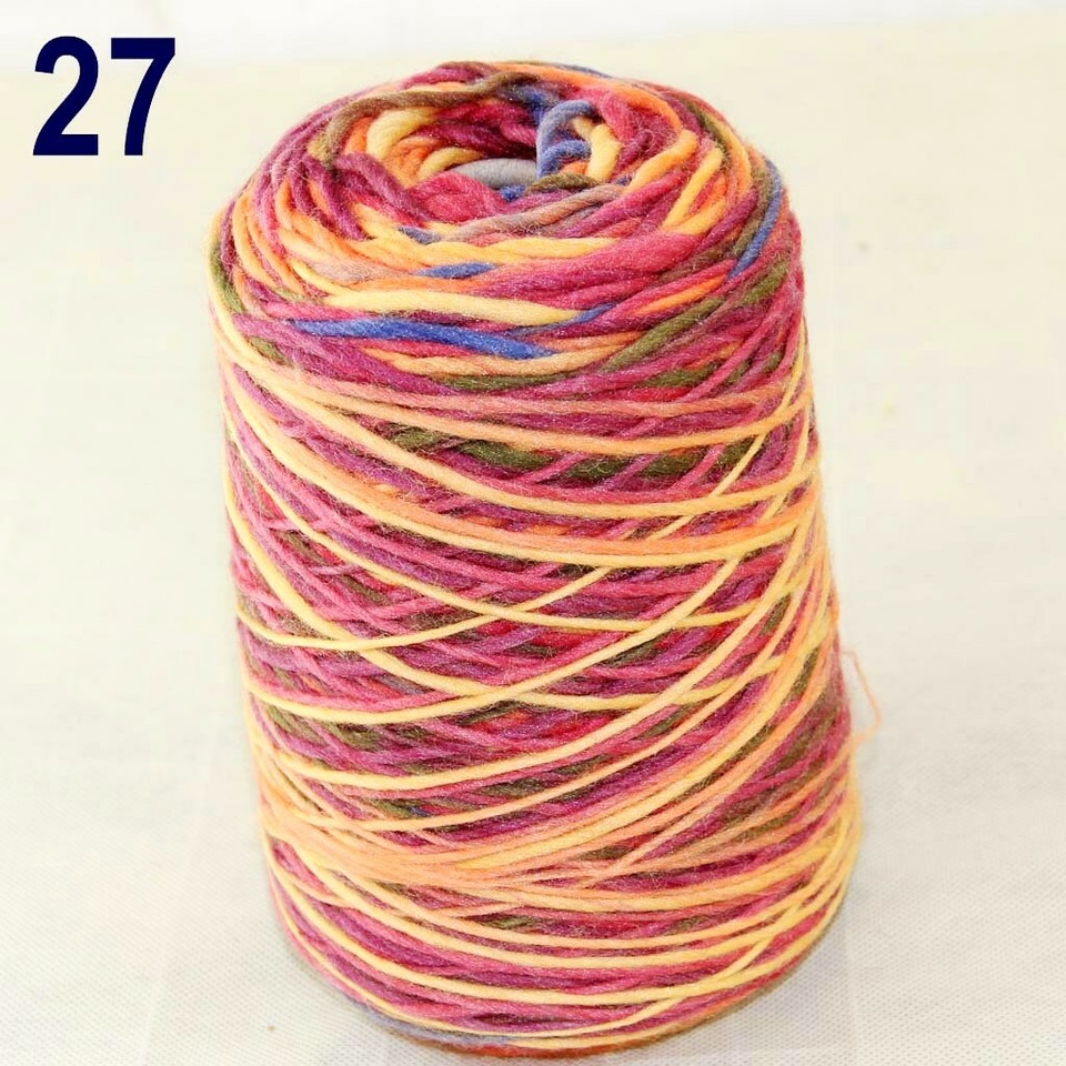 Sale 500gr NEW Knitting Cone Yarn Chunky Hand woven Colorful Soft Wool ...