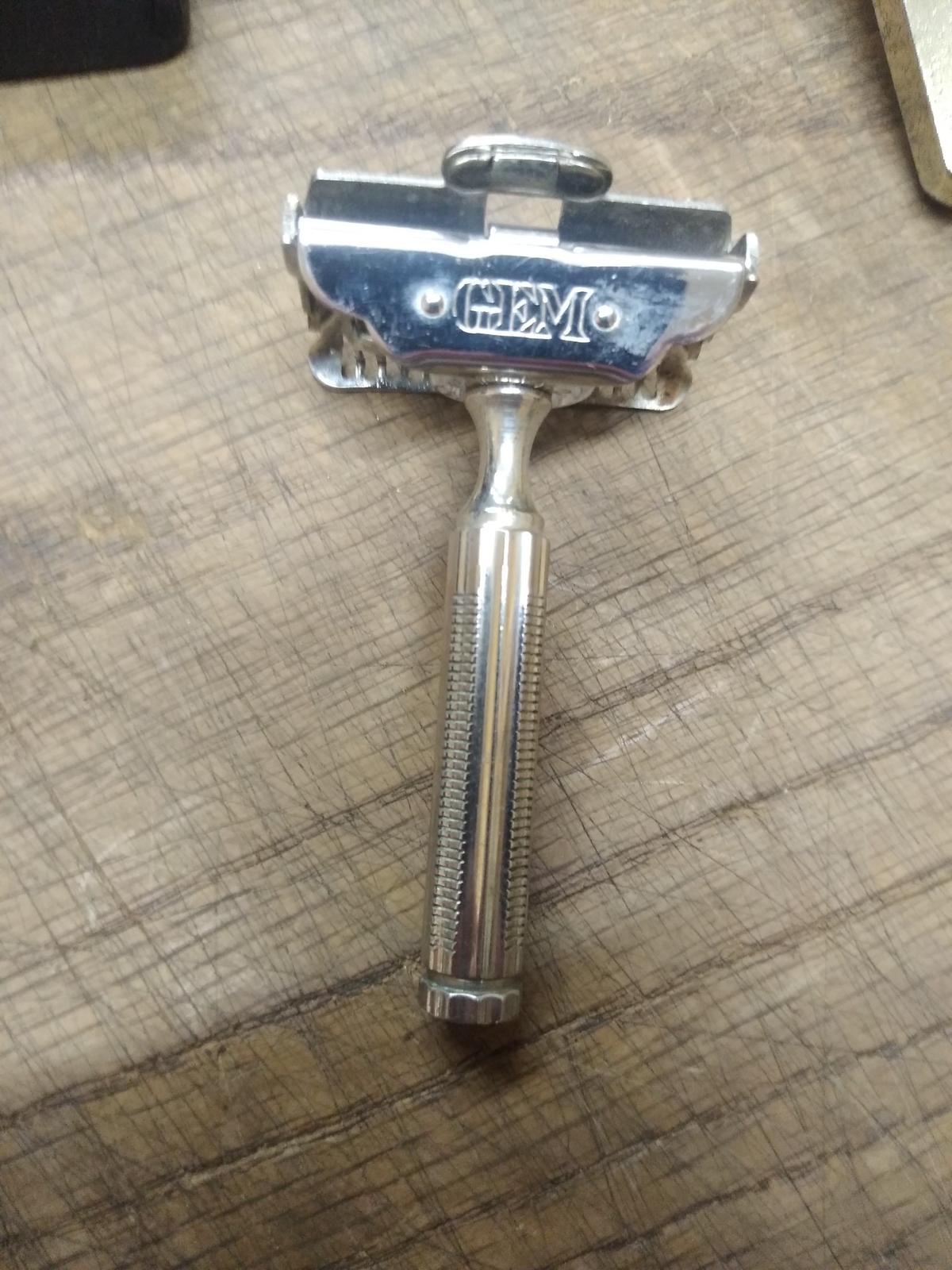 Vtg 2 Piece Razor Lot Gem Travel Razor w/Box Unbranded 3 Piece Brass ...