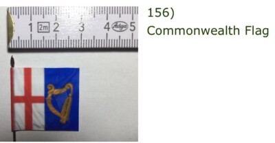 156) 1x 25mm 28mm ECW Flag Parliament Oliver Cromwell Commonwealth Flag ...