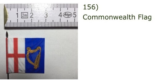 156) 1x 25mm 28mm ECW Flag Parliament Oliver Cromwell Commonwealth Flag ...