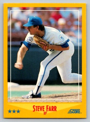 1988 SCORE STEVE FARR KANSAS CITY ROYALS #466 | eBay