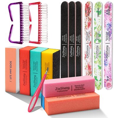 16PCS Professional Reusable Nail File & Buffer Set – Double-Sided ...