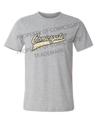 NEW! ComicsGate Logo GRAY t-shirt! ALL CAPS COMICS Beautiful! (SIZE: XL ...