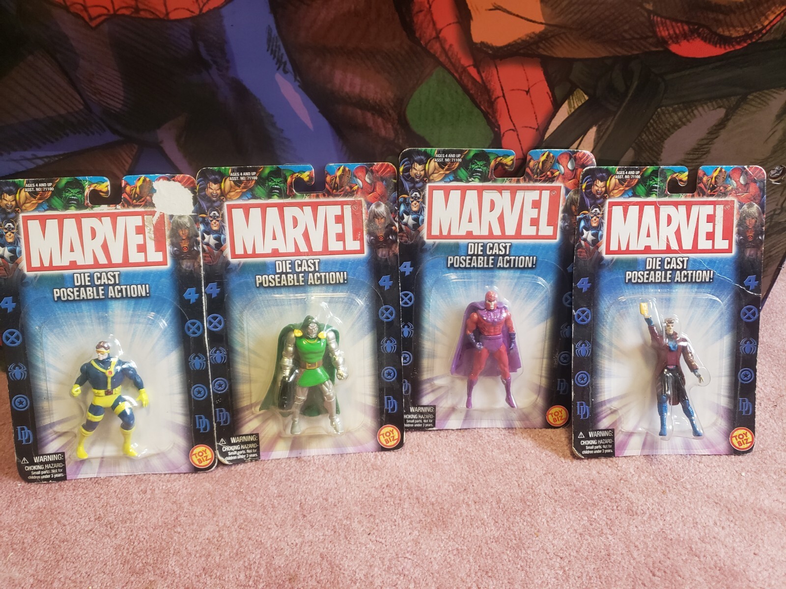Marvel Heavy Metallic Heroes Die Cast Metal Figures Toy Biz 1999 lot of ...