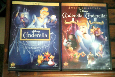 Cinderella 1 2 3 Disney Animation Trilogy (3-DVD Set) Kids Family ...
