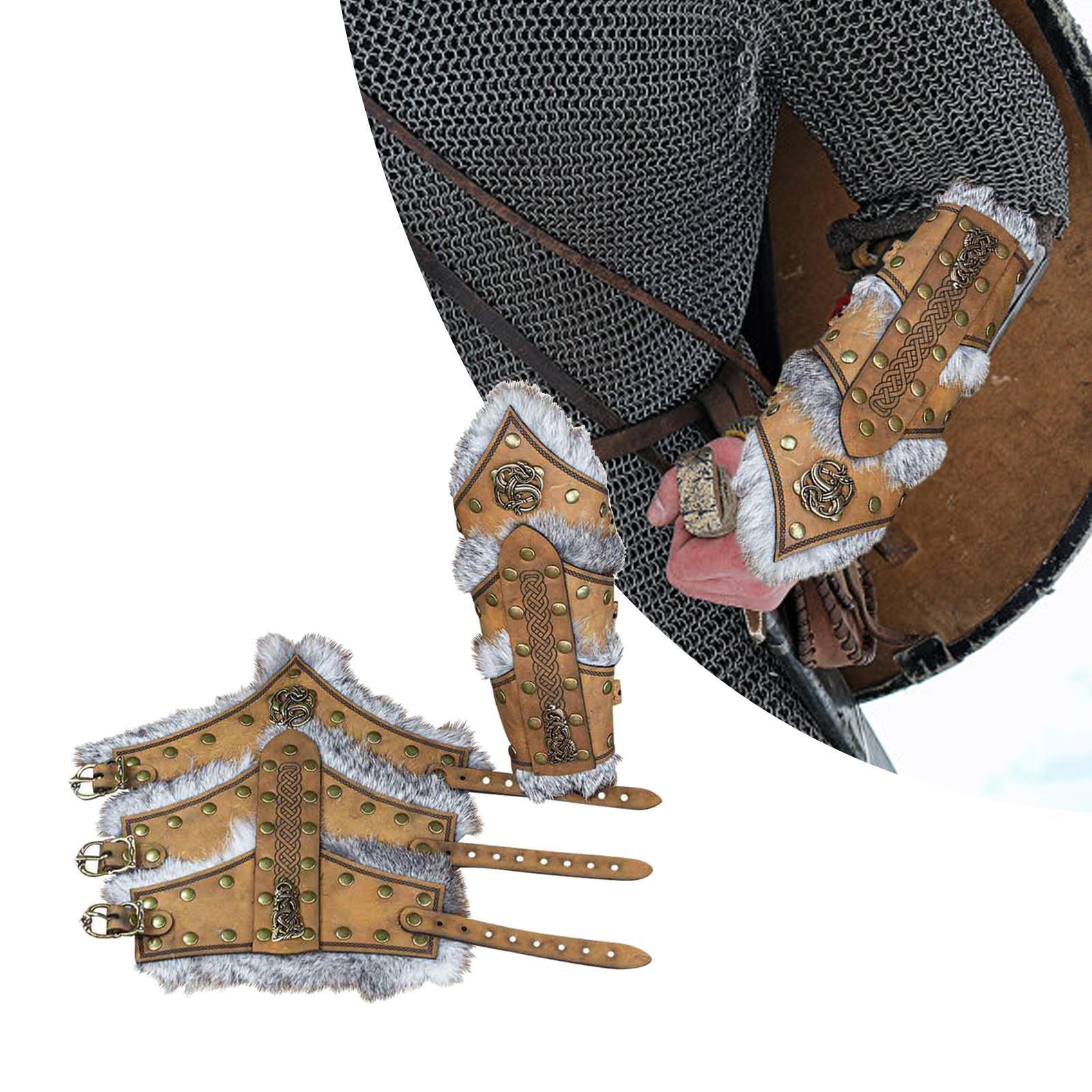 PU Leather Gauntlet Wristband Arm Guards for Themed Party Costume ...