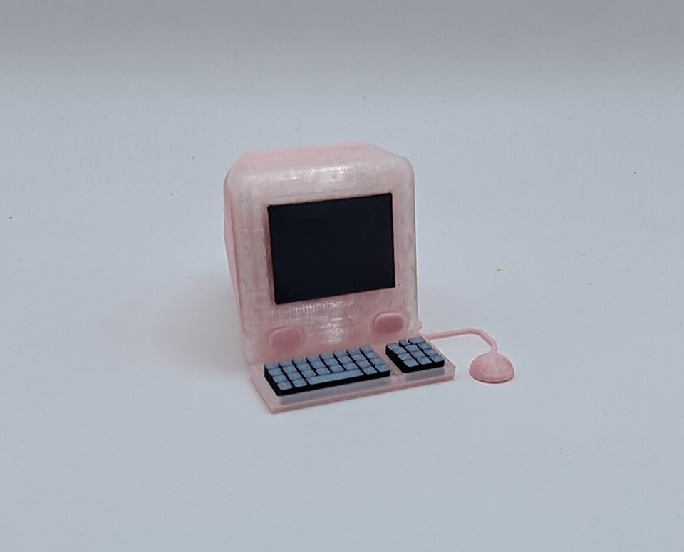 Mini Apple iMac G3 Computer Diorama Doll House Size Desk Art 1990's ...