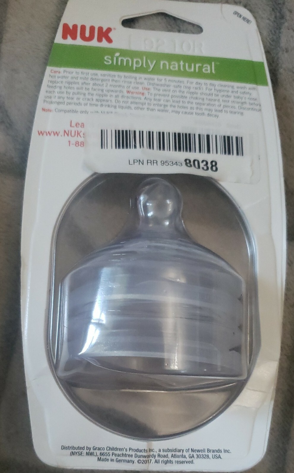 NUK Simply Natural Replacement Nipples Medium Flow 2pk 1 Month Baby ...