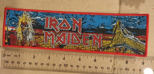 Iron Maiden Debut Strip Woven Patch Red Border Metallic Threading | eBay