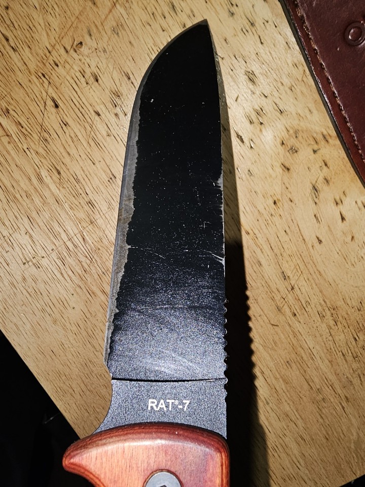 Ontario Rat-7 Knife, with Brown Leather Sheath | eBay