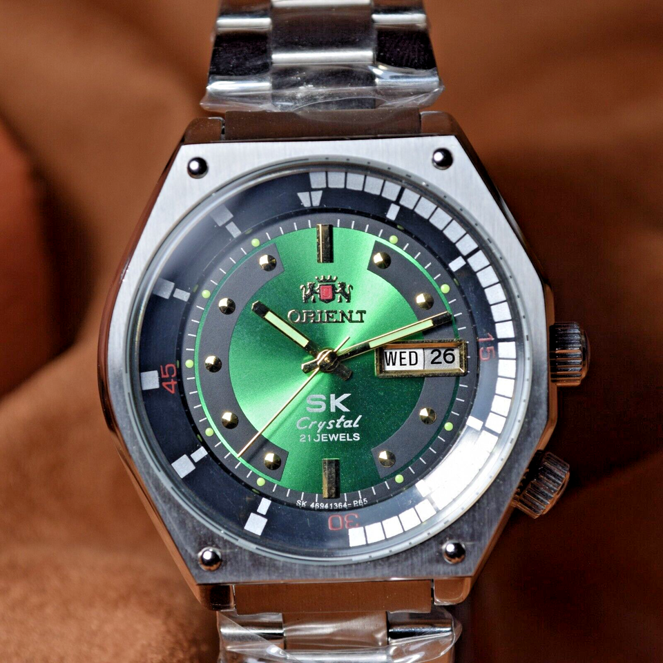 Japane Watch Orient SK Sea King Crystal KD King Diver Green Dial Watch ...