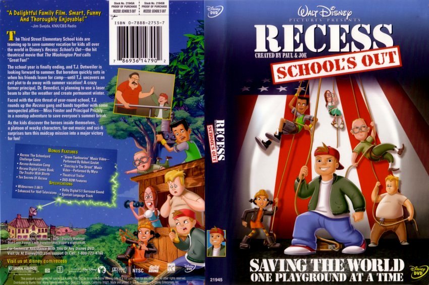 Disney Channel Animated T.V. Series Recess Theatrical Film School's Out ...