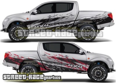 Mitsubishi L200 065 grunge mud splatter stickers decals graphics 4x4 ...