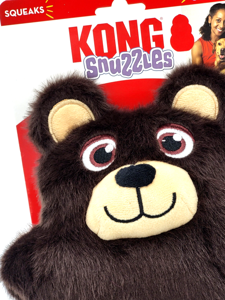 KONG Snuzzles Bear MEDIUM Plush Squeaky Crinkly Toss & Play Dog Toy 8.5 ...