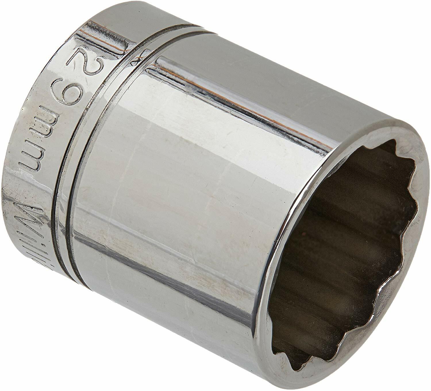 1/2" Drive Shallow Sockets, 12 Point, Metric, High-Polished Chrome ...