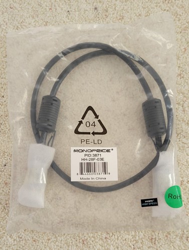 Monoprice HDMI High Speed 3 Foot Cable | eBay