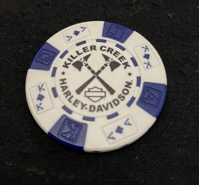 Roswell, Georgia Killer Creek Harley Davidson Poker Chip / White & Blue ...