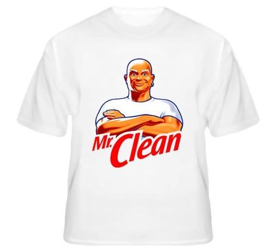 Mr. Clean Logo Retro Funny Costume T Shirt tshirt tee printing design ...