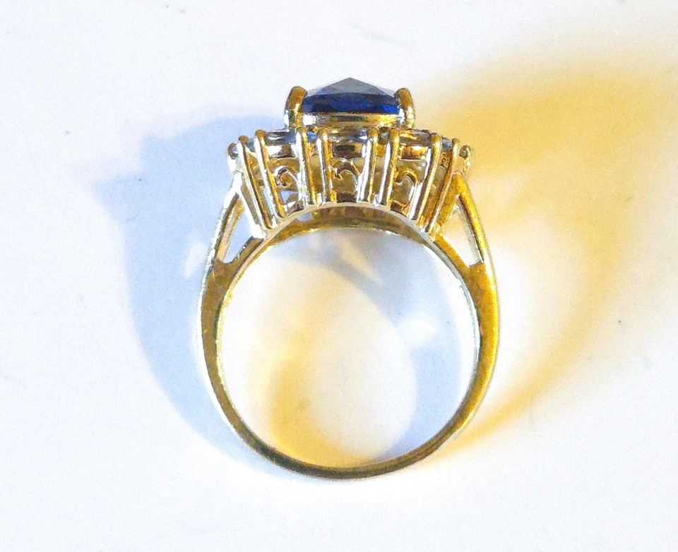 Ross Simons Gold Over Sterling Lab Created Tanzanite Cocktail Ring Size ...