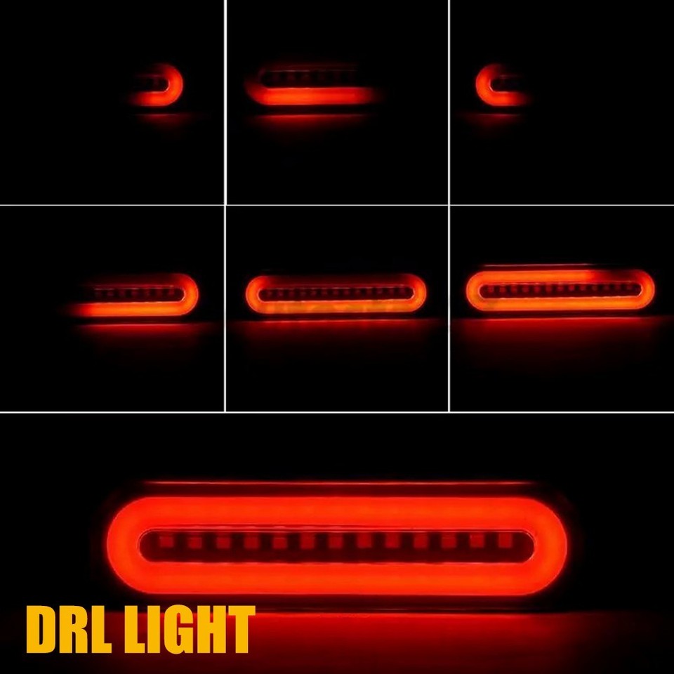 4x Red/Amber 9" Oval LED Truck Trailer Stop Turn Tail Brake Light ...