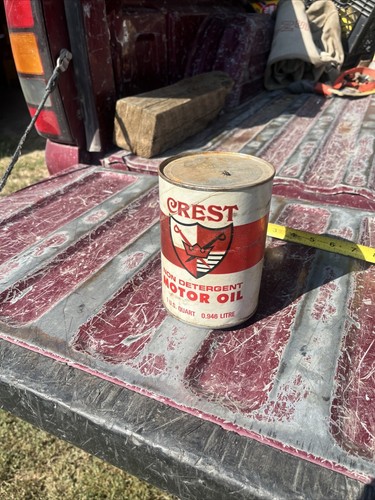 Crest Motor Oil NOS FULL CAN cardboard Double Eagle Lubricant's Sae 10 ...