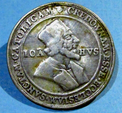 c 1730 John Huss Jan Hus Silver Medallic Taler Reformer Bohemia Czech ...