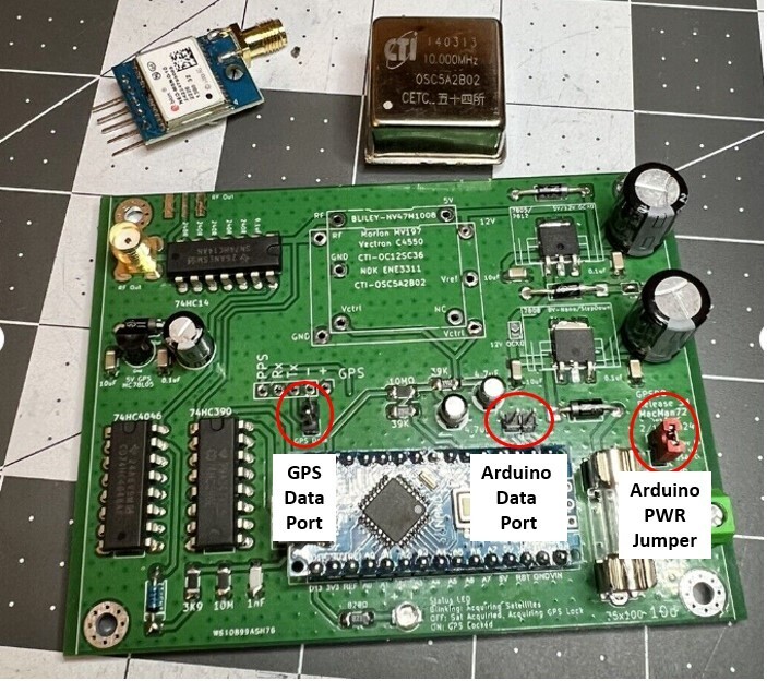 GPSDO Board: Arduino Based, Neo-M8N Controlled, CTI OSC5A2B02 75x100mm ...