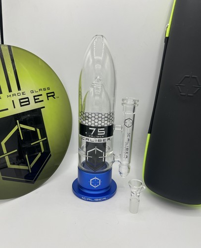 NEW BLUE Glass Water Pipe Hookah Bong USA Made 13" .75 Caliber Twin ...