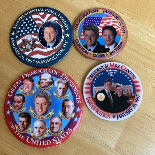 Clinton-Gore 1997 Presidential Inauguration Large Button Pins -Set of 4 ...