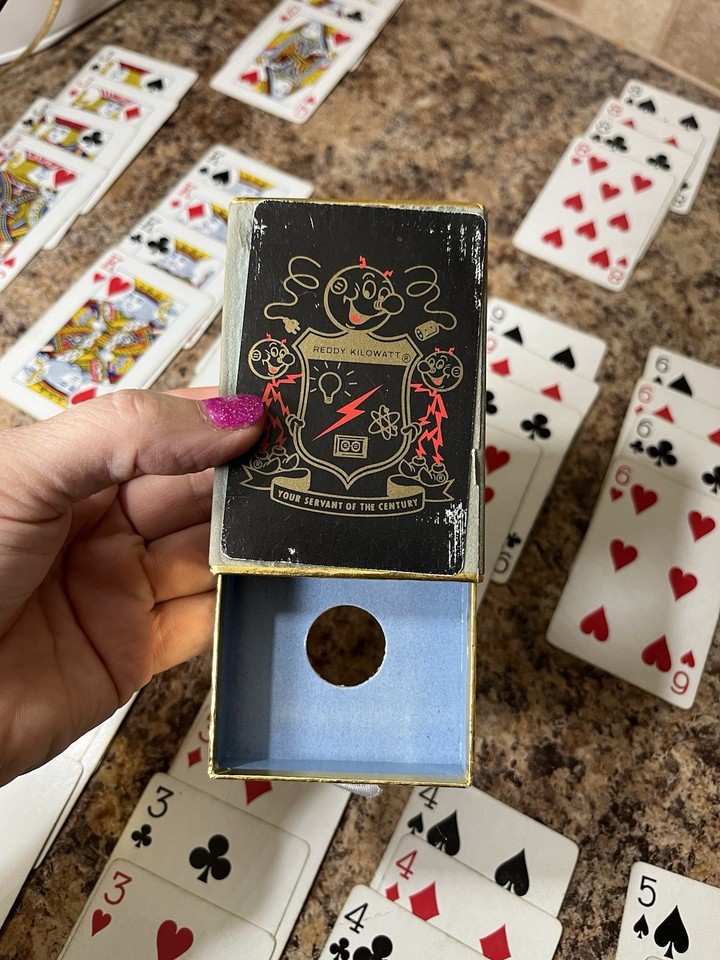 Vintage Reddy Kilowatt Playing Cards Complete Deck of 52 w/Box | eBay