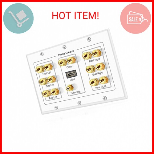 TNP Home Theater Speaker Wall Plate Outlet - 7.1 Surround Sound Audio ...