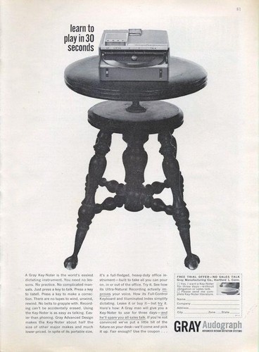 1962 Gray Audograph Portable Dictation System PRINT AD | eBay